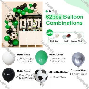 62pcs Matte Green Balloon Garland Kit Football 4D Balloon Arch Kit ...