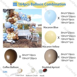 164pcs Macaron Blue and Doubled Apricot Balloon Garland Arch Kit ...