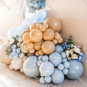 143pcs Mcaron Blue Gray Balloon Garland Bridal Shower Wedding ...