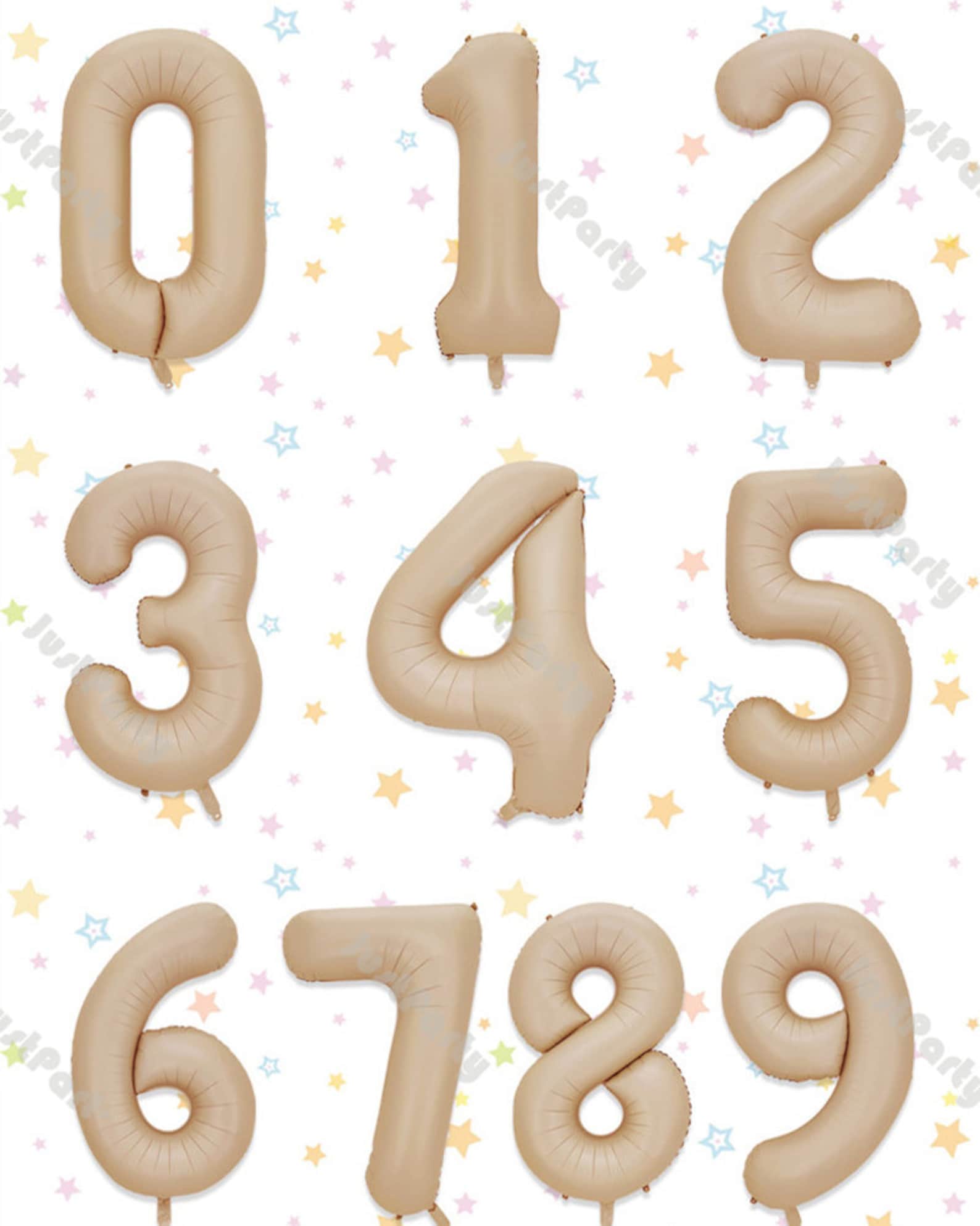 40inch Craem Caramel Number Balloon Decoration Boho Birthday Decoration ...