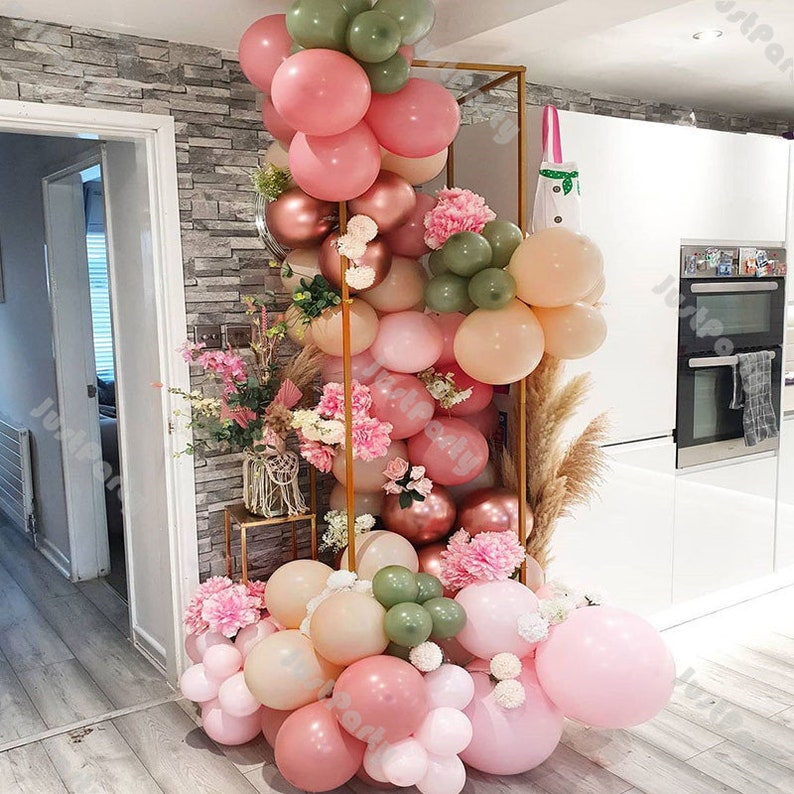 80pcs Macaron Baby Pink and Retro Pink Balloon Garland Arch Kit Bridal ...