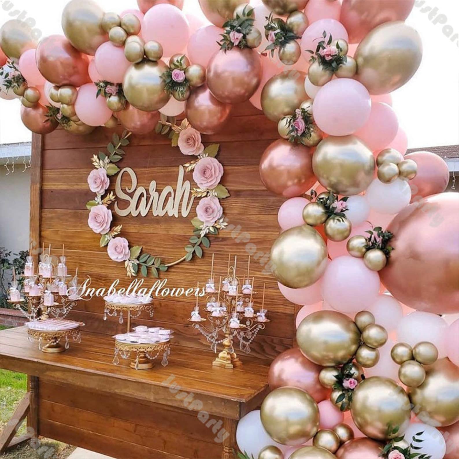 153pcs Baby Pink Chrome Rose Gold Matte White Balloon Garland - Etsy