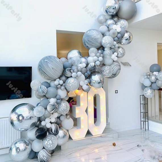 136pcs Matte Gray and Silver Balloon Garland Arch Kit Wedding - Etsy