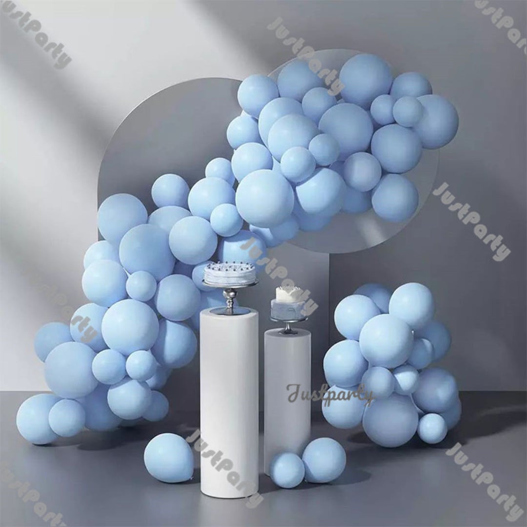 85pcs Pastel Blue Balloon Garland Boy Birthday Decoration Macaron Blue ...