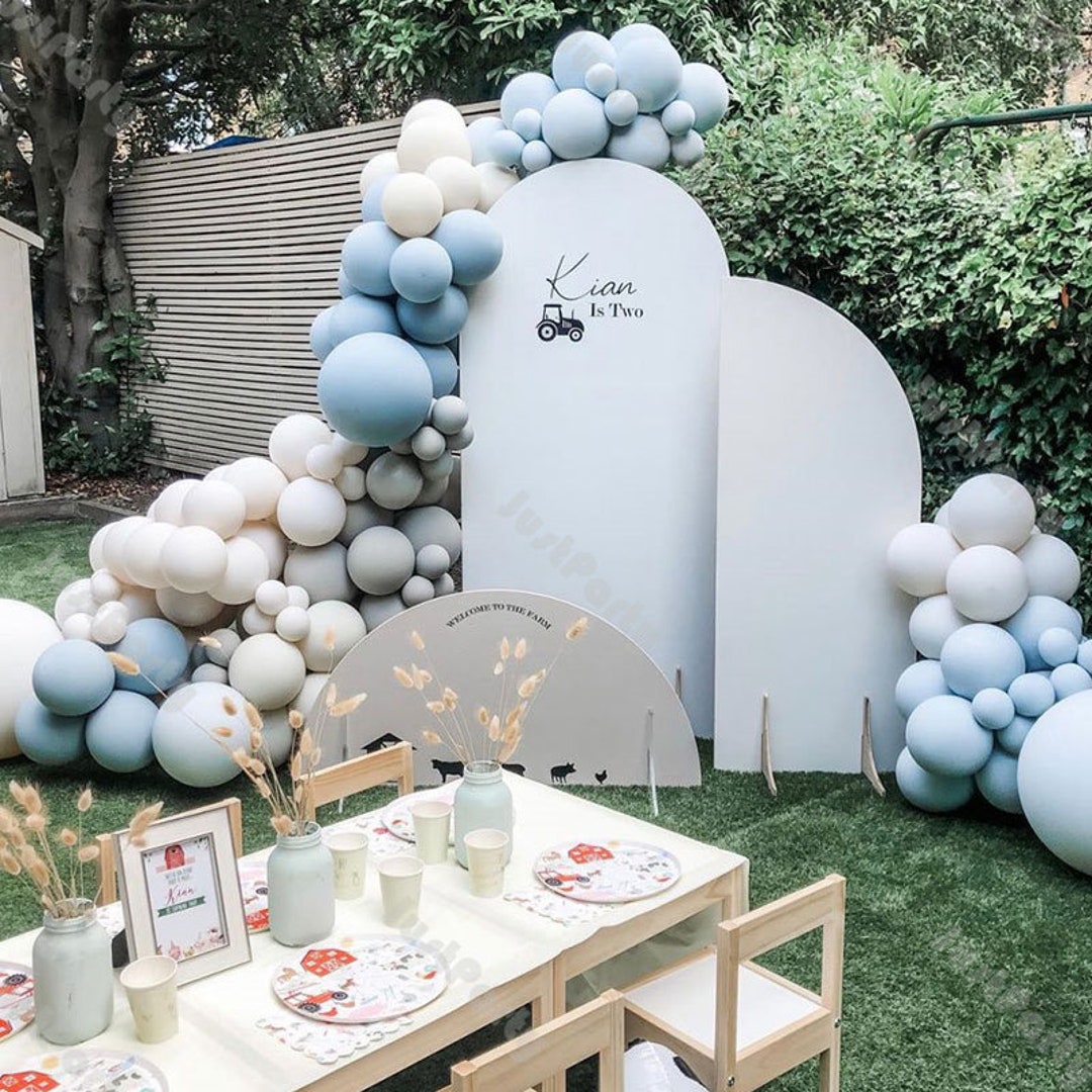 127pcs Macaron Blue Natural Sand Balloons Garland Arch Kit Wedding ...
