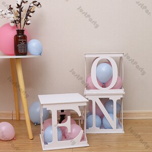 30*30cm Balloon Boxes BABY ONE Balloon Blocks Customised Transparent ...