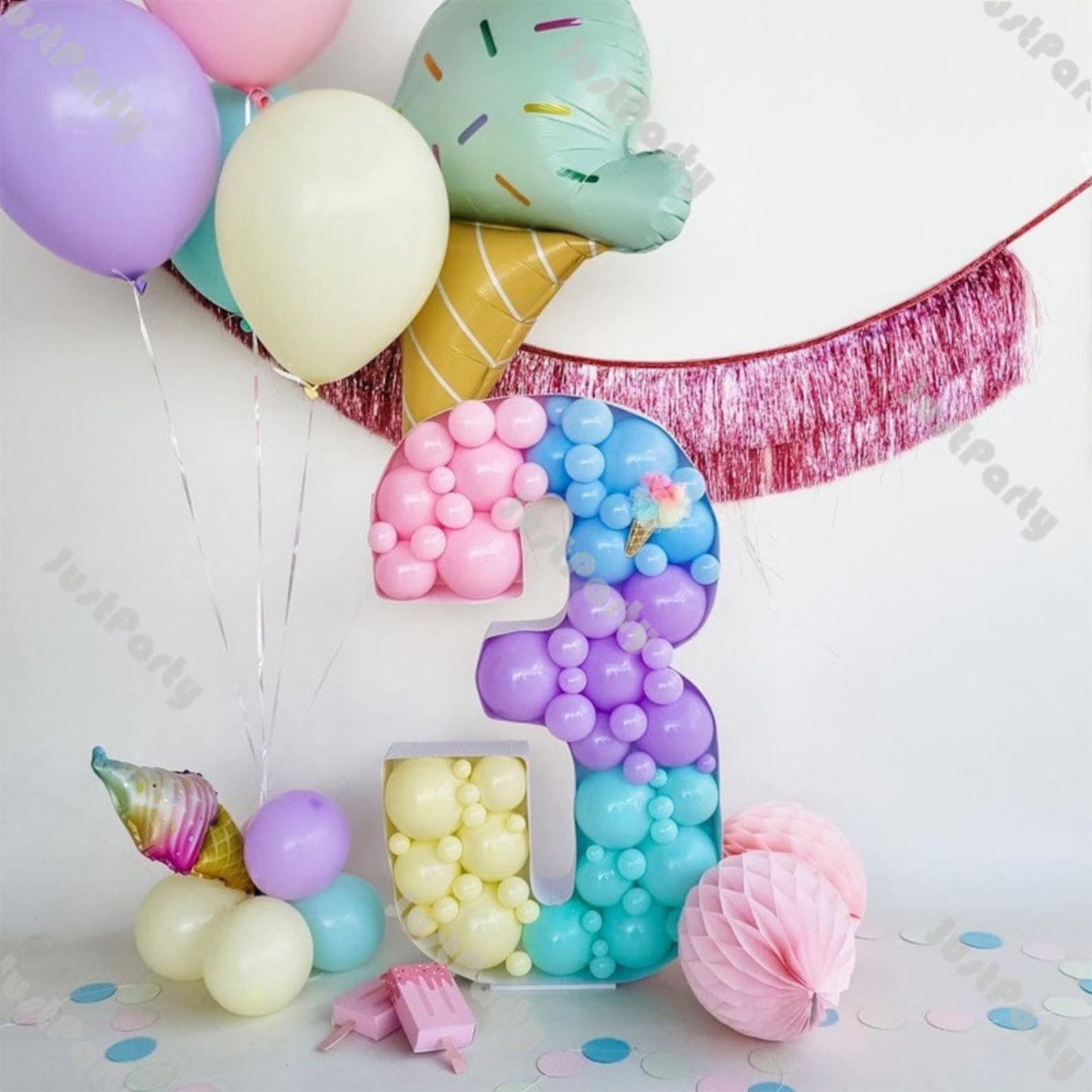28.74/39.37inch Mosaic Number Balloon Frame Birthday Party - Etsy