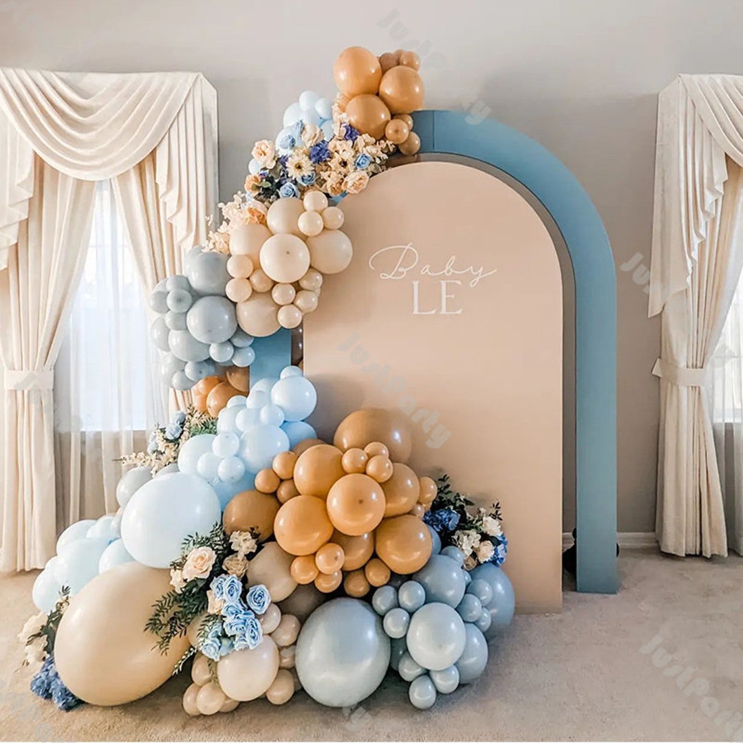 143pcs Mcaron Blue Gray Balloon Garland Bridal Shower Wedding ...