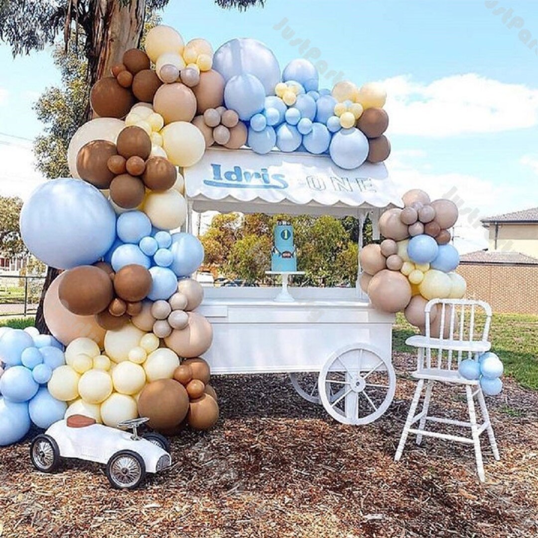 164pcs Macaron Blue and Doubled Apricot Balloon Garland Arch Kit ...