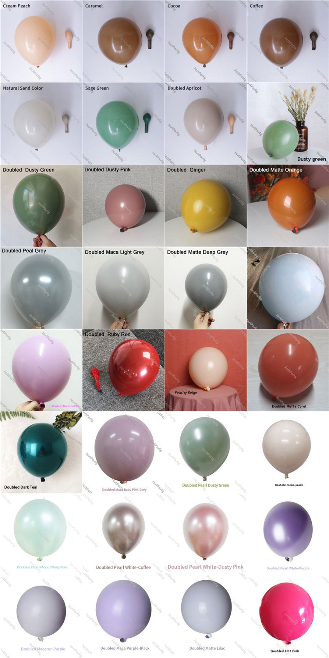 50pcs 5/10/12inch Beige Balloons Garland Doubled Stuffed Balloons Blush ...