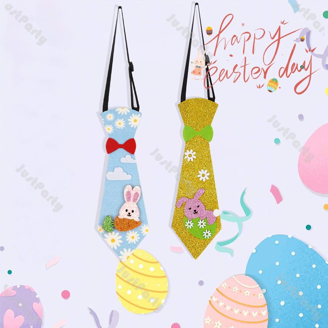 Easter Bunny Necktie Spring Neck Tie for Boys Easter Decorative Tie ...