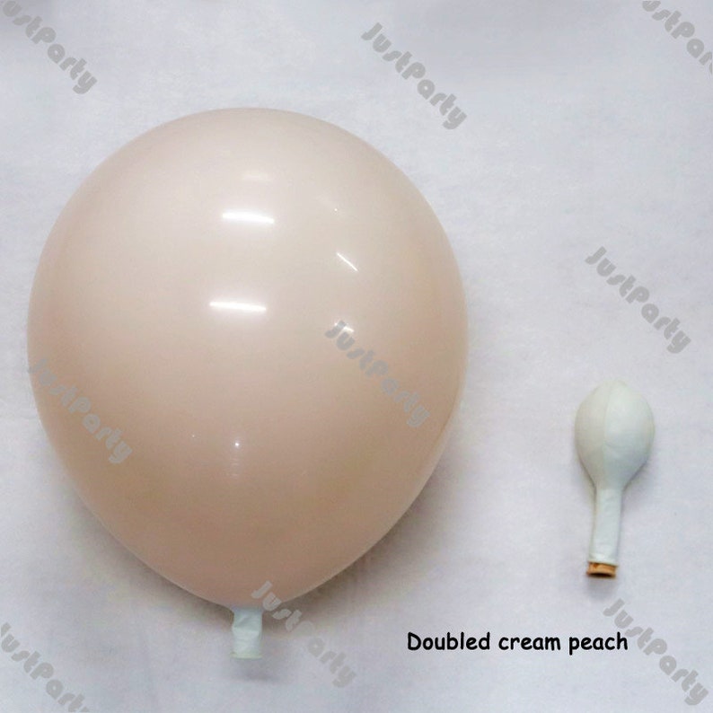 143pcs Dusty Blue Double Stuffed Beige Cream Peach Balloons Garland Kit ...