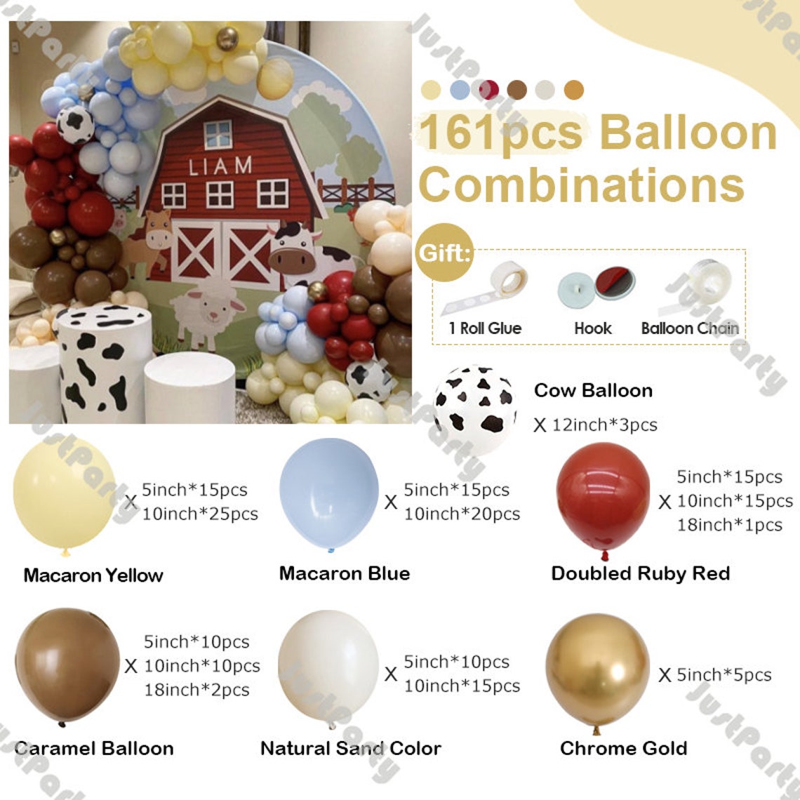 161pcs Farm Balloon Garland DIY Boho Balloon Arch Cow Girl - Etsy
