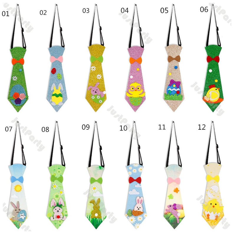 Easter Bunny Necktie Spring Neck Tie for Boys Easter Decorative Tie ...