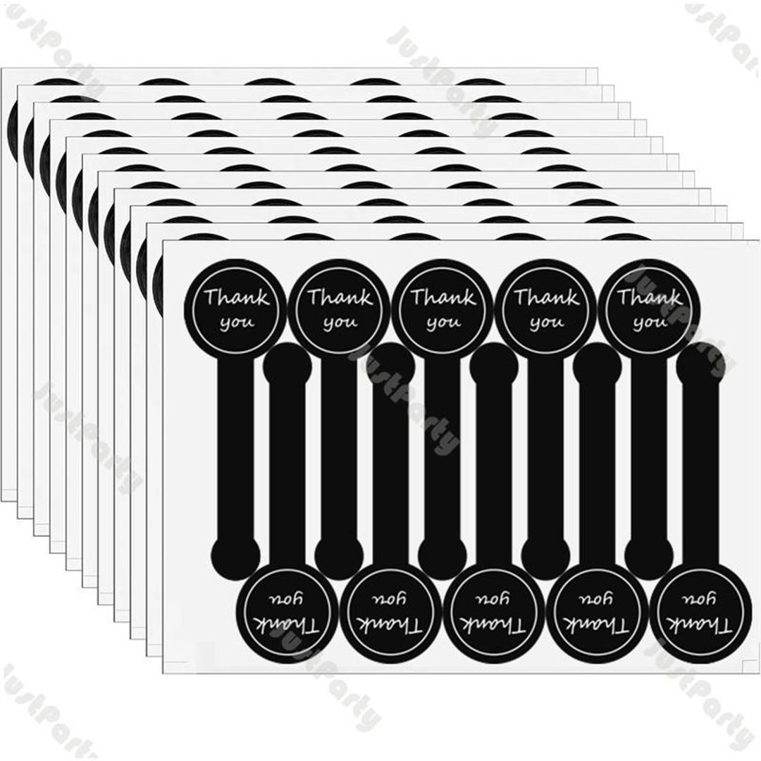 10 Sheets Gift Box Labels Thank You Packaging Sticker Black Pudding ...