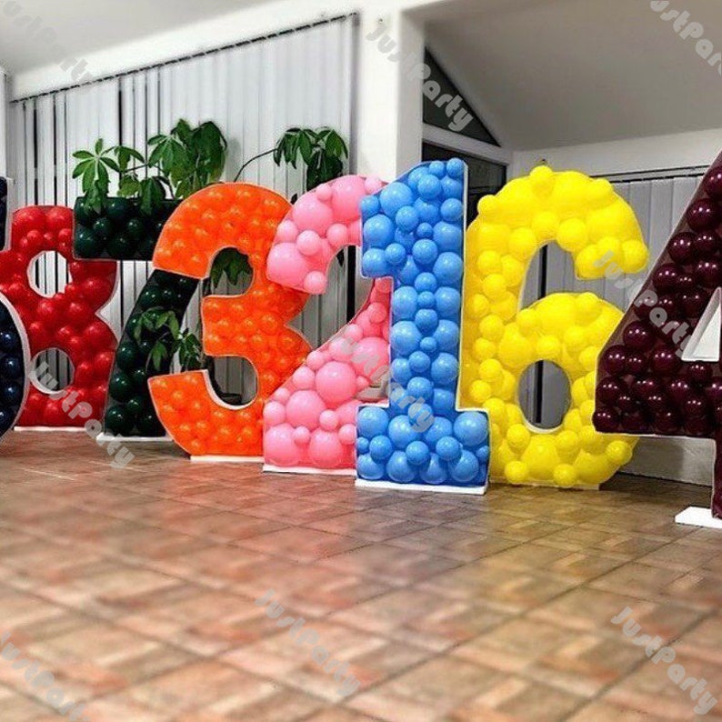 28.74/39.37inch Mosaic Number Balloon Frame Birthday Party - Etsy