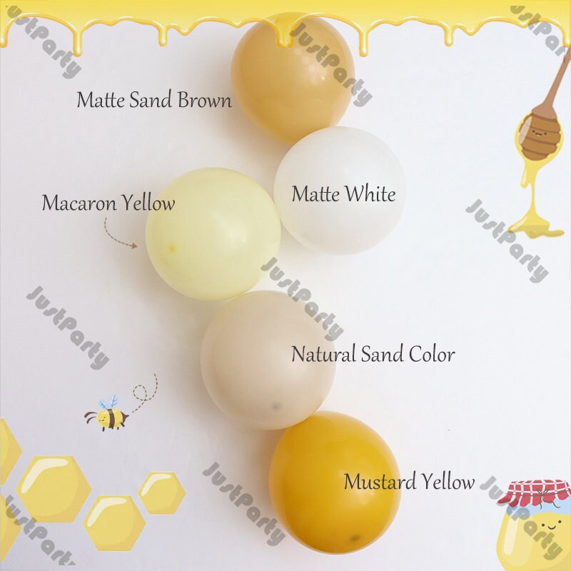 4-16ft Bee Day Party Balloon Garland Arch Kit Neutral Sand Brown White ...