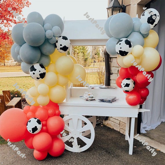 97pcs DIY Farm Balloon Garland Cow Print Blue Balloon Arch Cow - Etsy