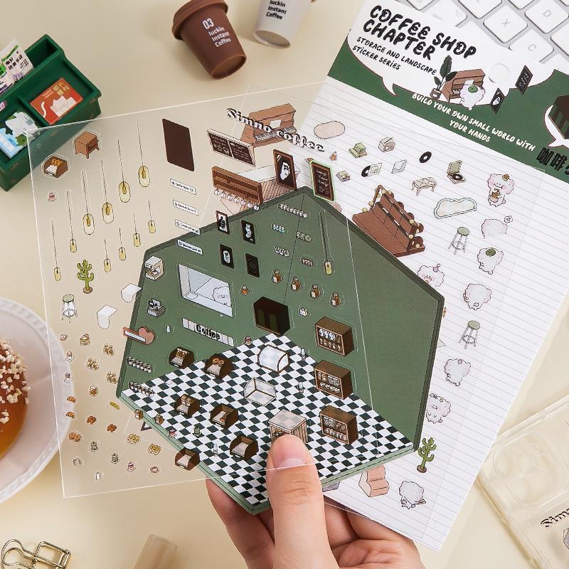 Coffee Shop Style DIY Tiny 3D Sticker Kit Designed for Building ...