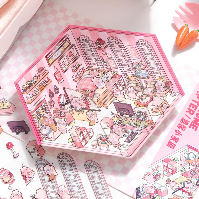 Warm Home Style DIY Tiny 3D Sticker Kit Designed for Building Miniature ...