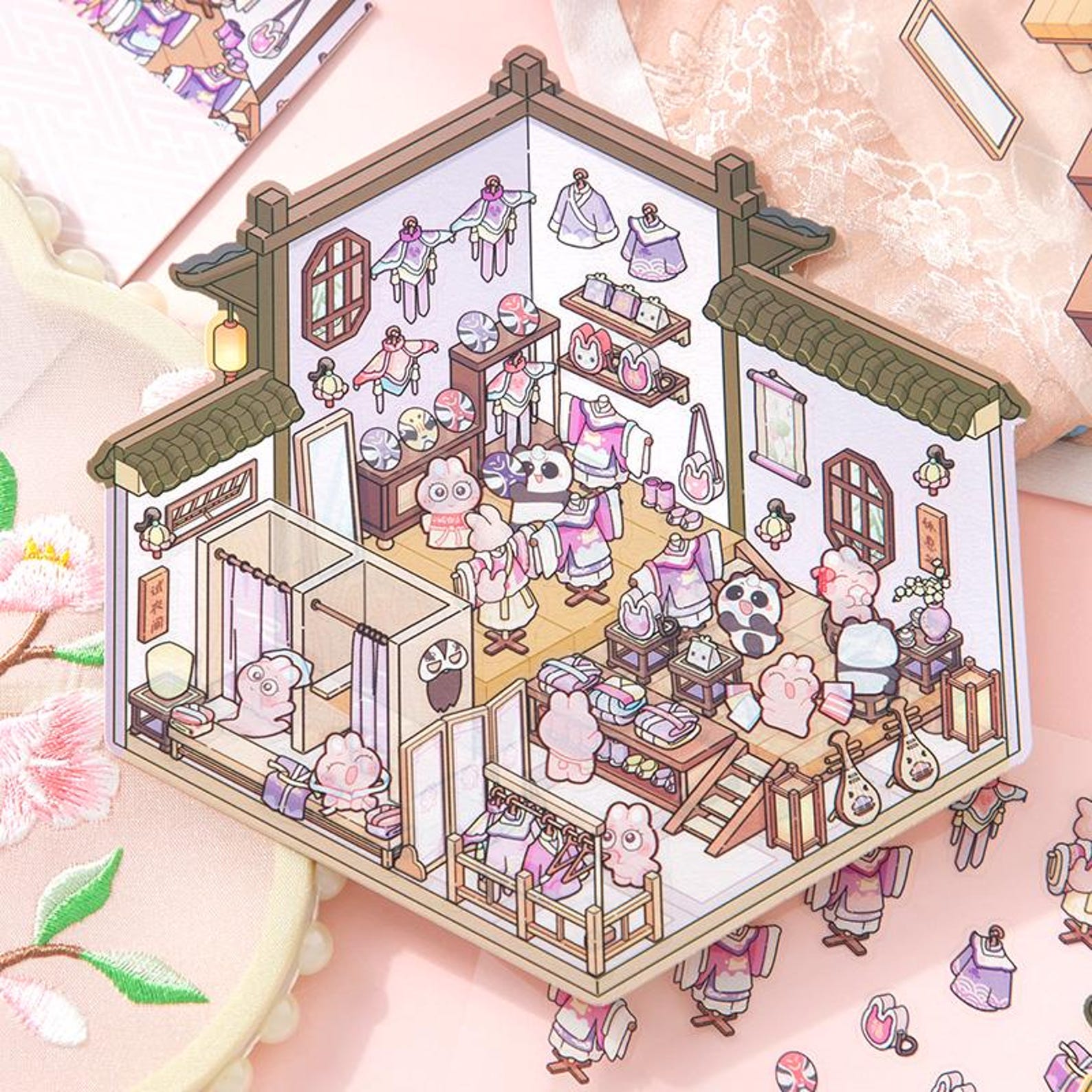 DIY Miniature 3D Sticker Kit: Han Clothing Shop Scene - Etsy