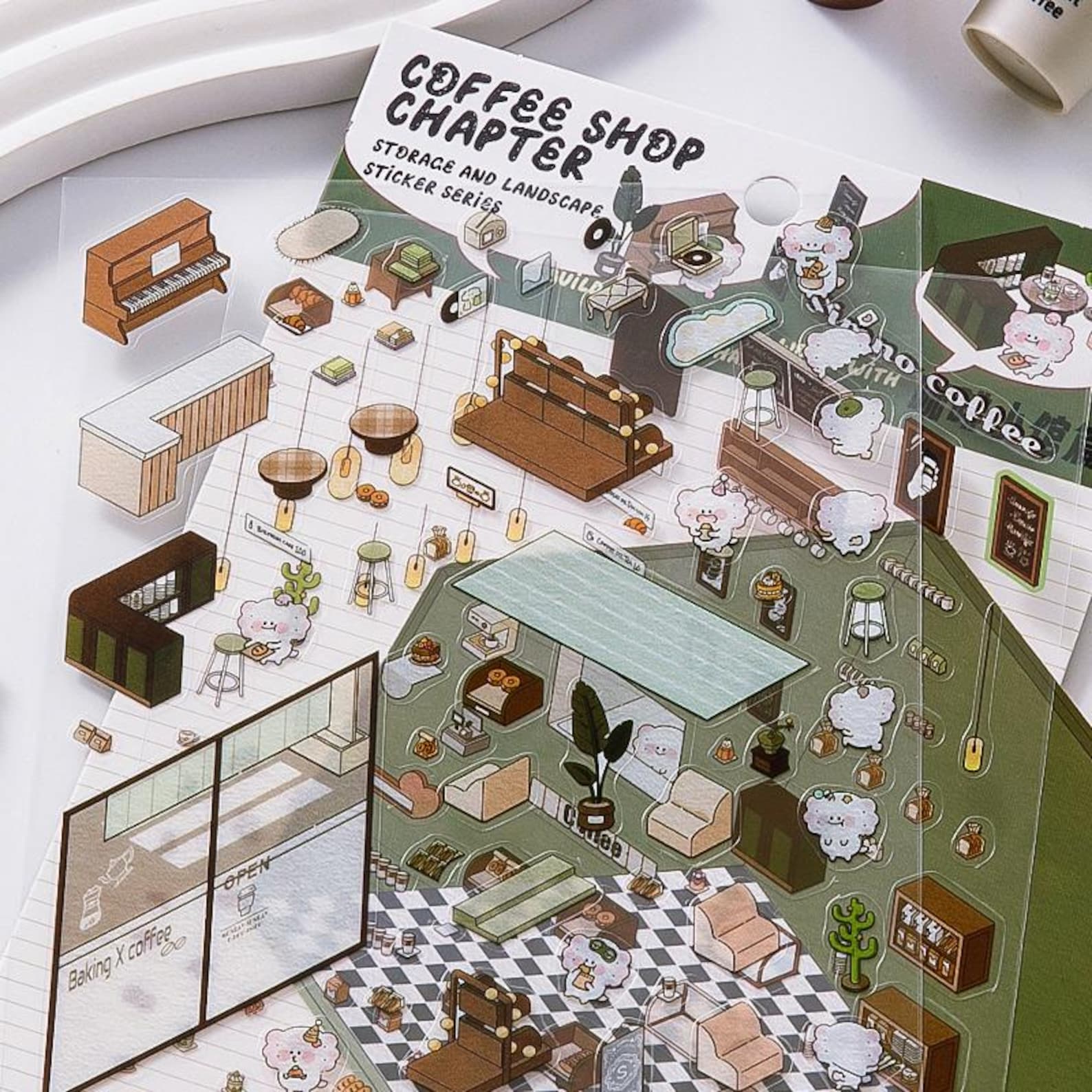 Coffee Shop Style DIY Tiny 3D Sticker Kit Designed for Building ...
