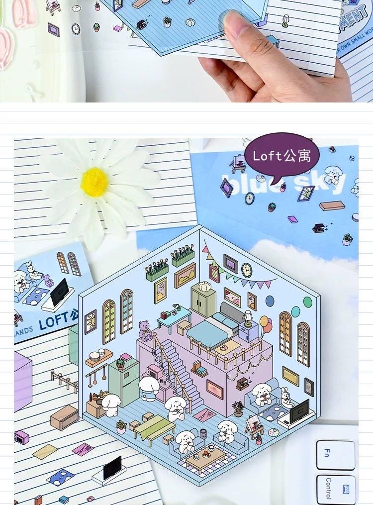 Loft Apartment Fun DIY Tiny 3D Sticker Kit Designed for Building ...