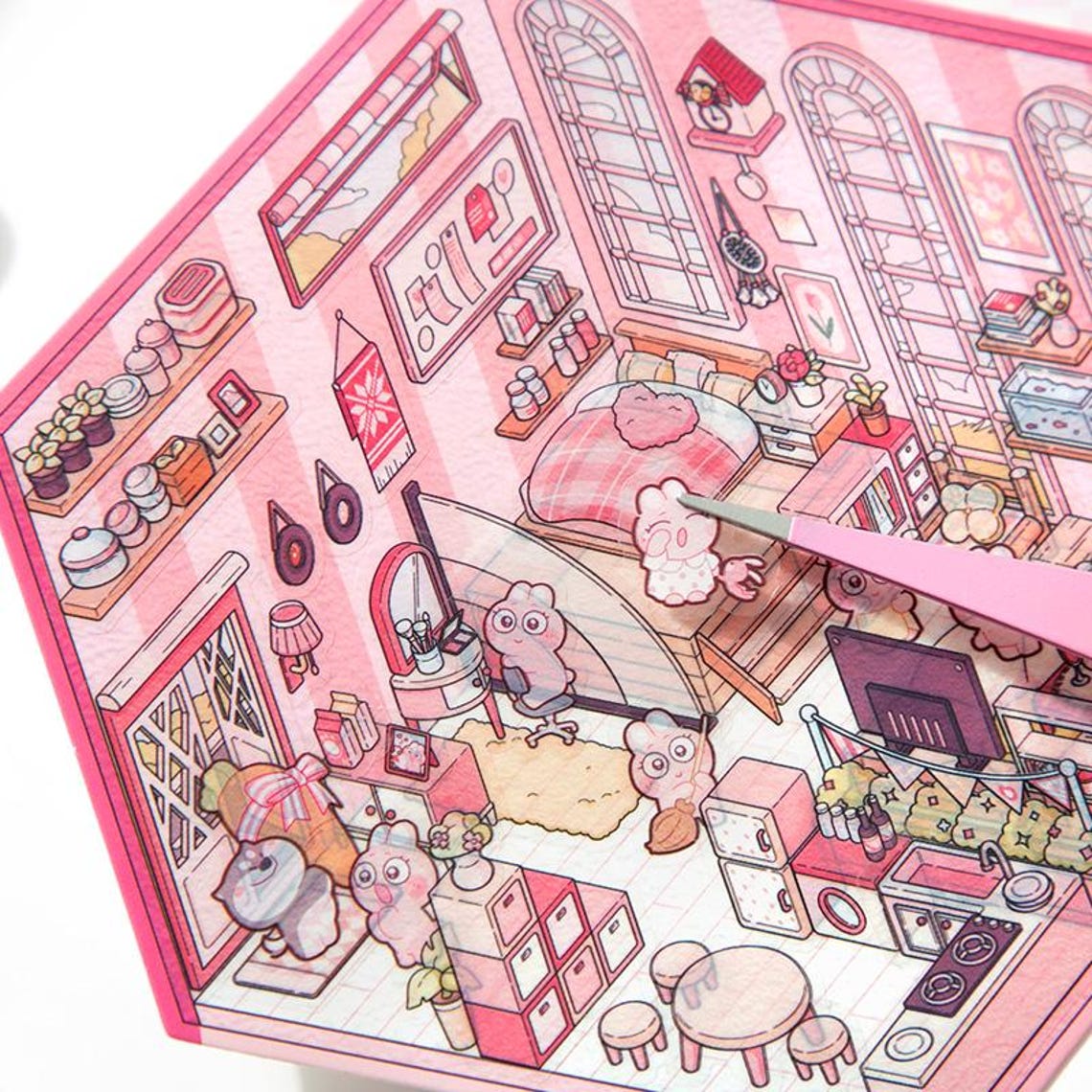 Warm Home Style DIY Tiny 3D Sticker Kit Designed for Building Miniature ...