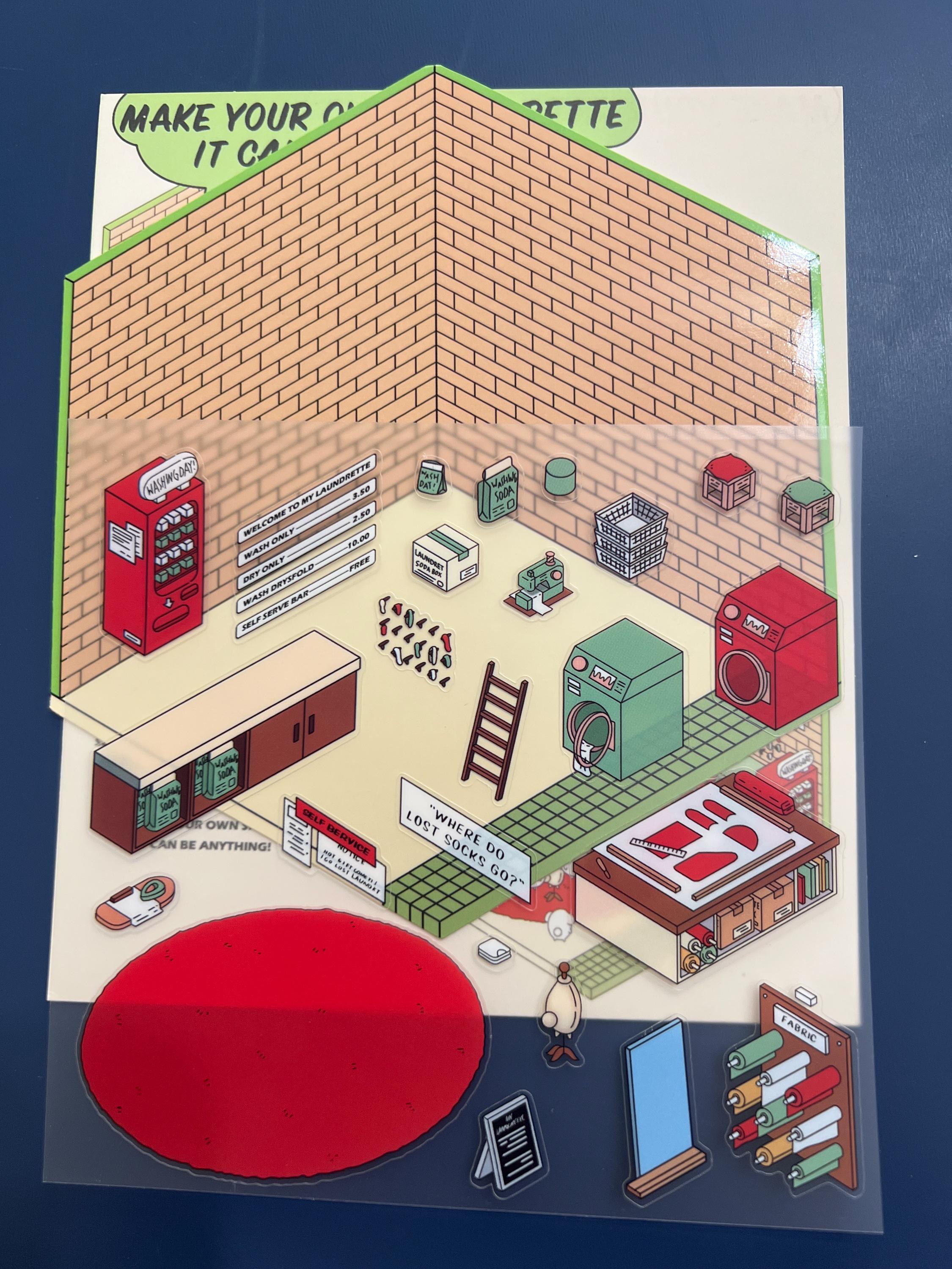 Laundry Room House Design DIY Tiny 3D Sticker Kit Designed for Building ...