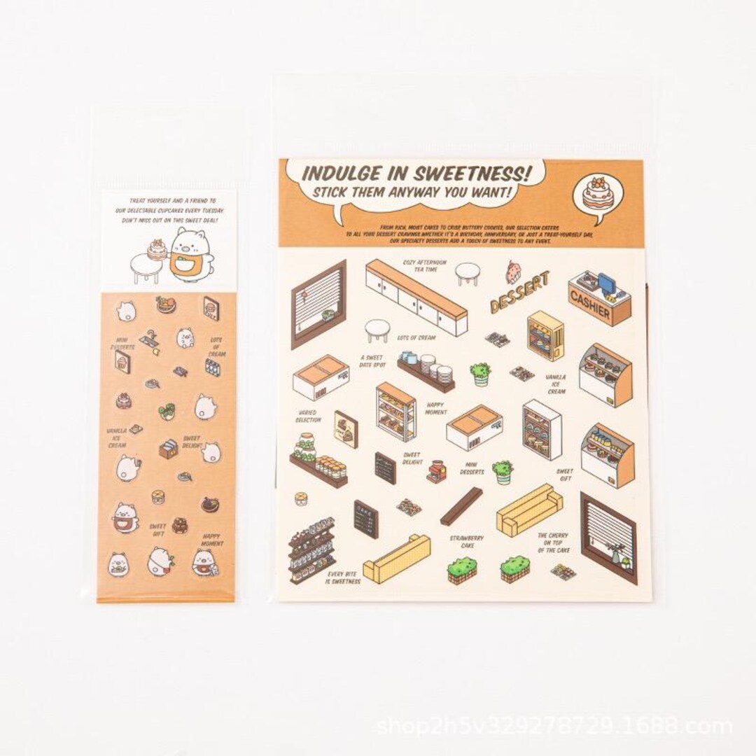 Dessert Shop 3D Sticker Kit: Miniature World DIY Craft - Etsy