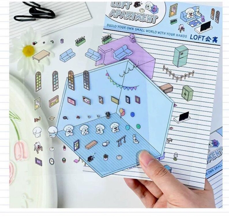 DIY Miniature Loft Apartment 3D Sticker Kit - Etsy