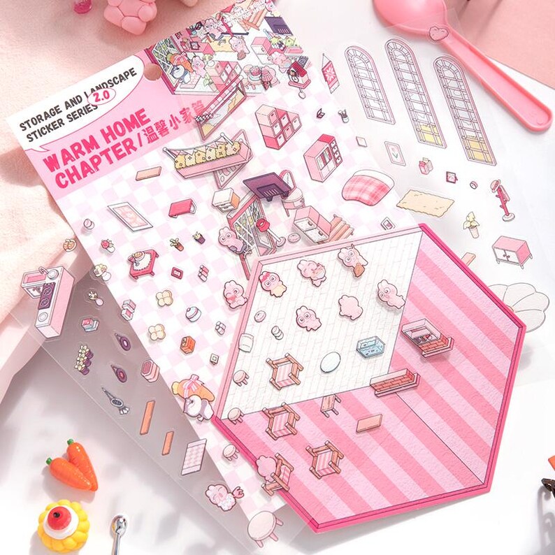 Warm Home Style DIY Tiny 3D Sticker Kit Designed for Building Miniature ...