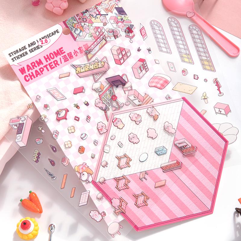 Warm Home Style DIY Tiny 3D Sticker Kit Designed for Building Miniature ...