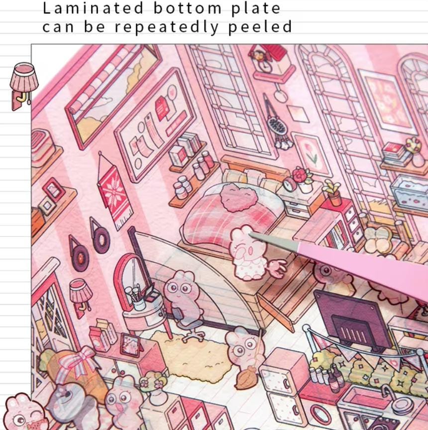 Warm Home Style DIY Tiny 3D Sticker Kit Designed for Building Miniature ...