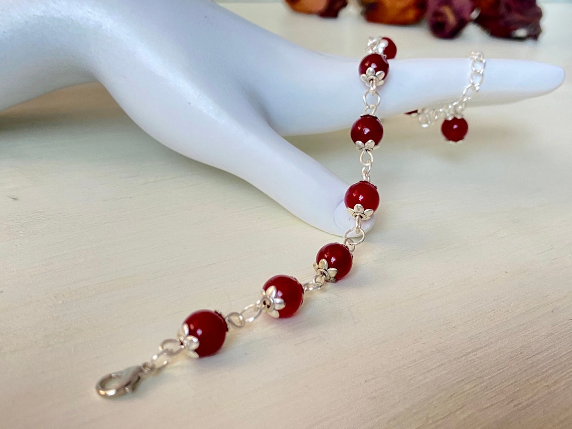 Red Jade Bracelet - Etsy