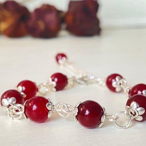 Red Jade Bracelet - Etsy