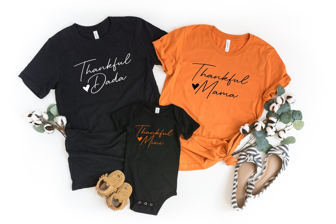Thankful Mama Mini Shirt, Thankful Family Shirt, Thankful Mama Dada ...