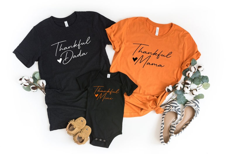 Thankful Mama Mini Shirt, Thankful Family Shirt, Thankful Mama Dada ...