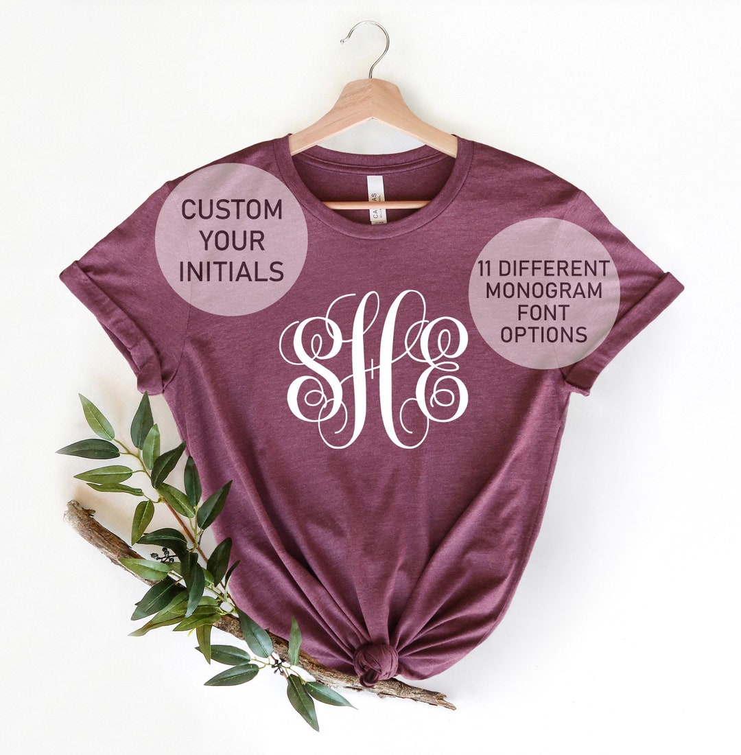 Monogrammed Shirt, Custom Monogram Shirt, Bridesmaid Gift, Monogram ...