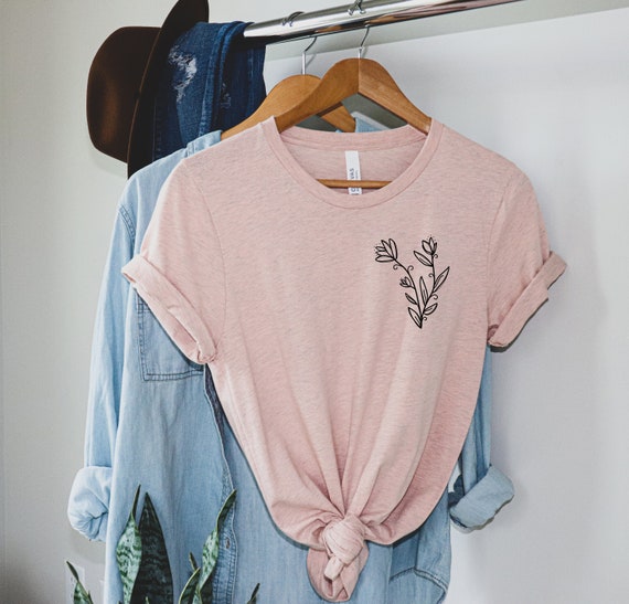 Flower Pocket Shirt Flower Shirt Floral Shirt Floral Top | Etsy