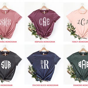 Monogrammed Shirt, Custom Monogram Shirt, Bridesmaid Gift, Monogram ...