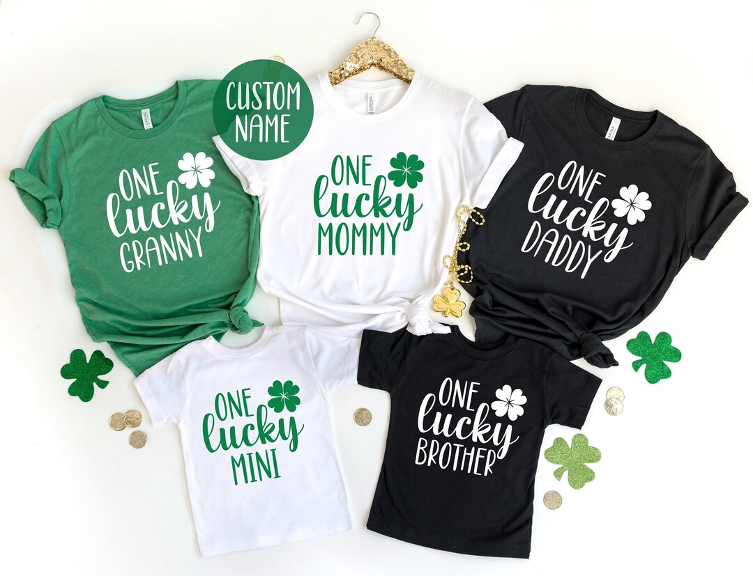Custom Family St Patricks Day Shirt,one Lucky Family Matching Shirt ...