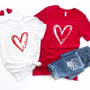 Custom Heart Line Shirt, Custom Valentine's Day, Personalized Heart ...
