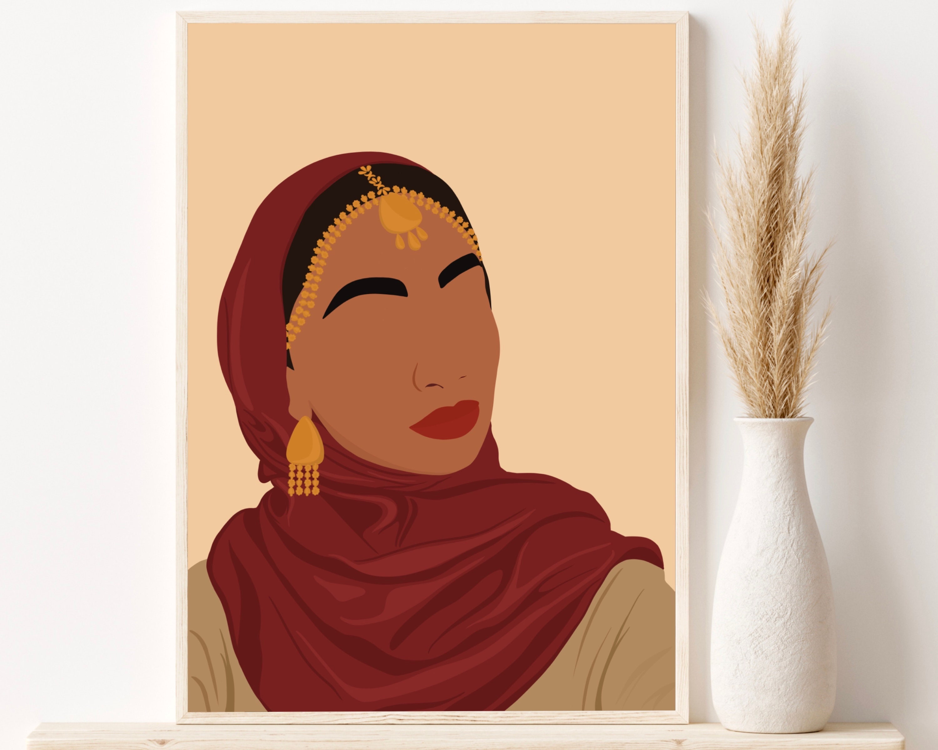Islamic Wall Art Printable Hijabi Wall Art South Asian Art - Etsy