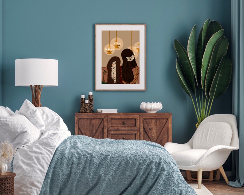 Indian Sisters Art Desi Best Friends Art Deepa/diya Art - Etsy UK