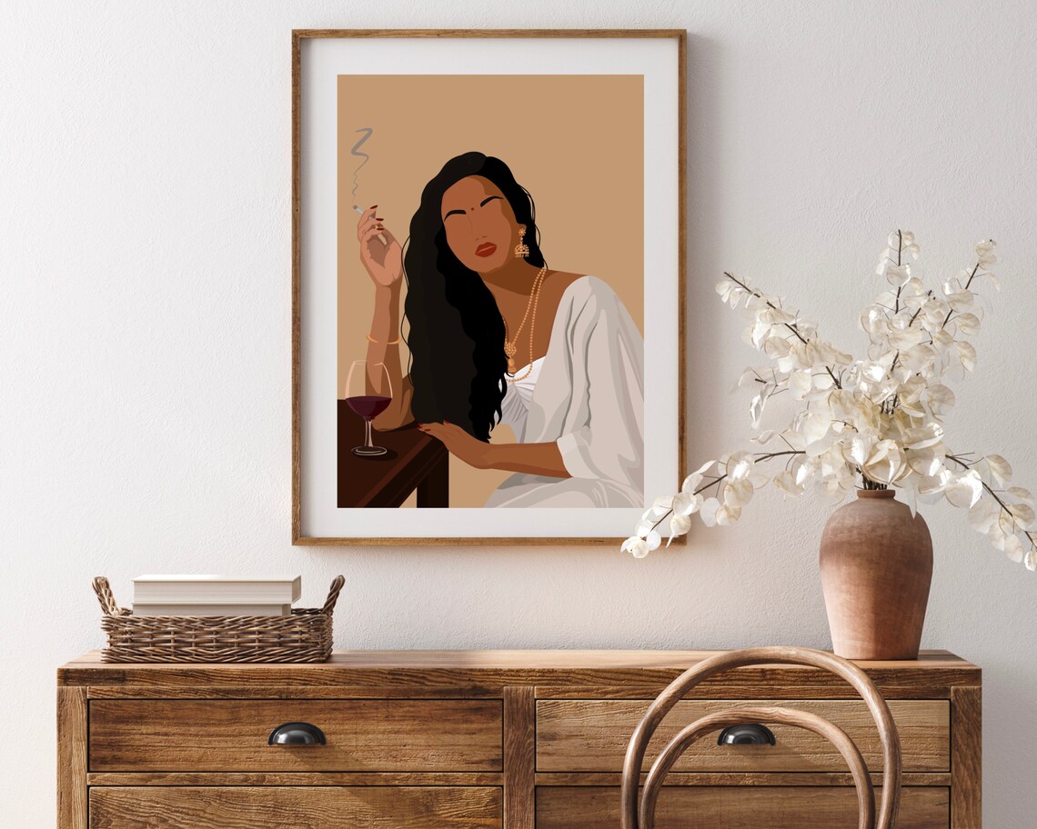 Rekha Bollywood Art Print Chennai Women Art Indian Art Desi | Etsy