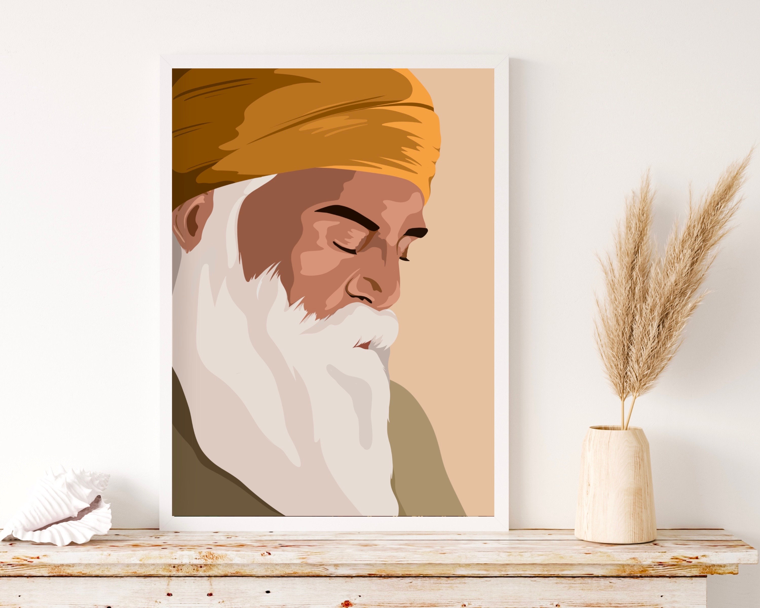 Guru Nanak Dev Ji, Sikh, Guru Nanak, Sikh Gifts, Sikh Art, Punjabi ...