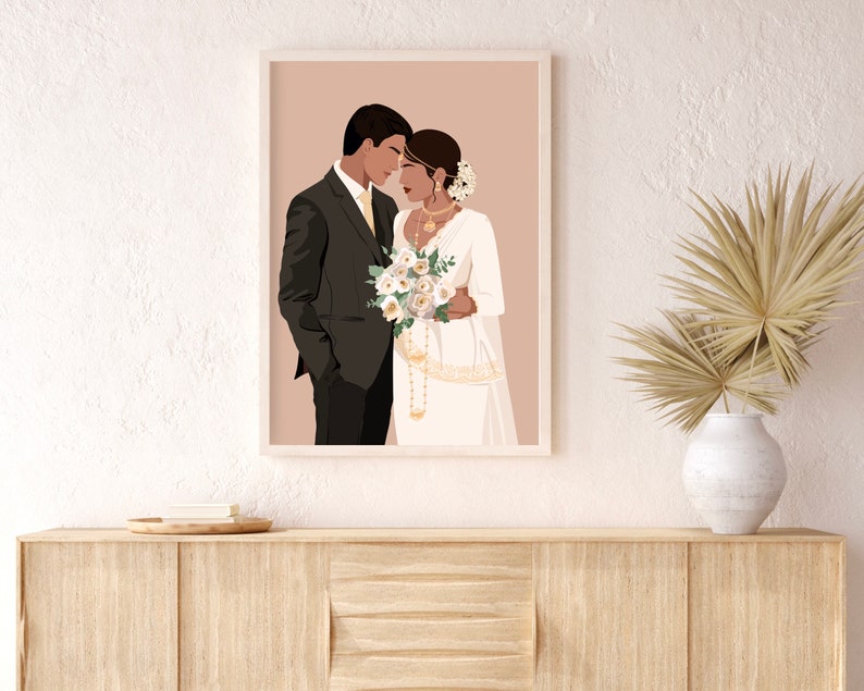 Sri Lankan Wedding Couple, Kandyan Bride and Groom, Asian Art, Kandyan ...