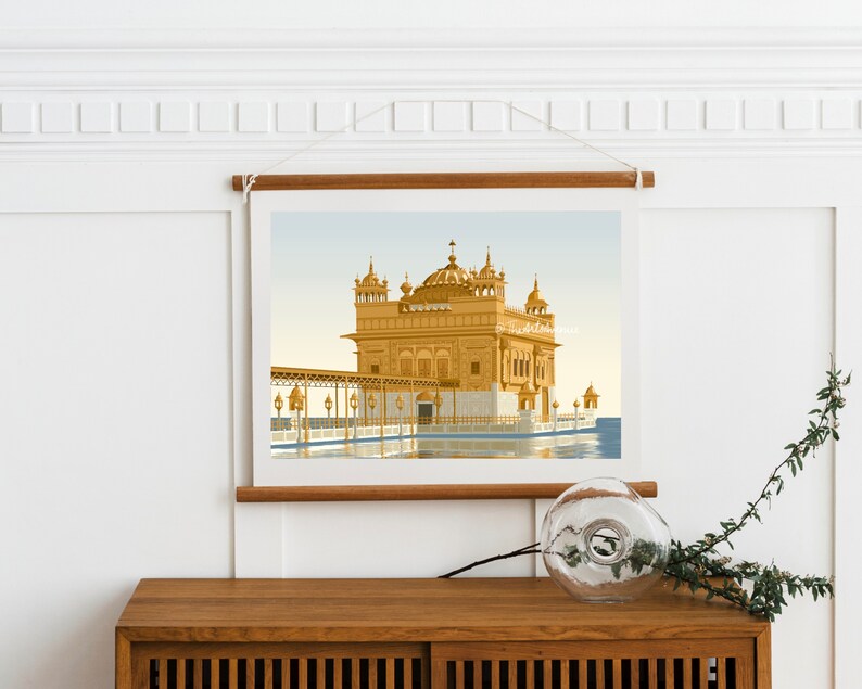 Golden Temple Artwork Golden Temple Wall Art India Art Detailed Golden ...