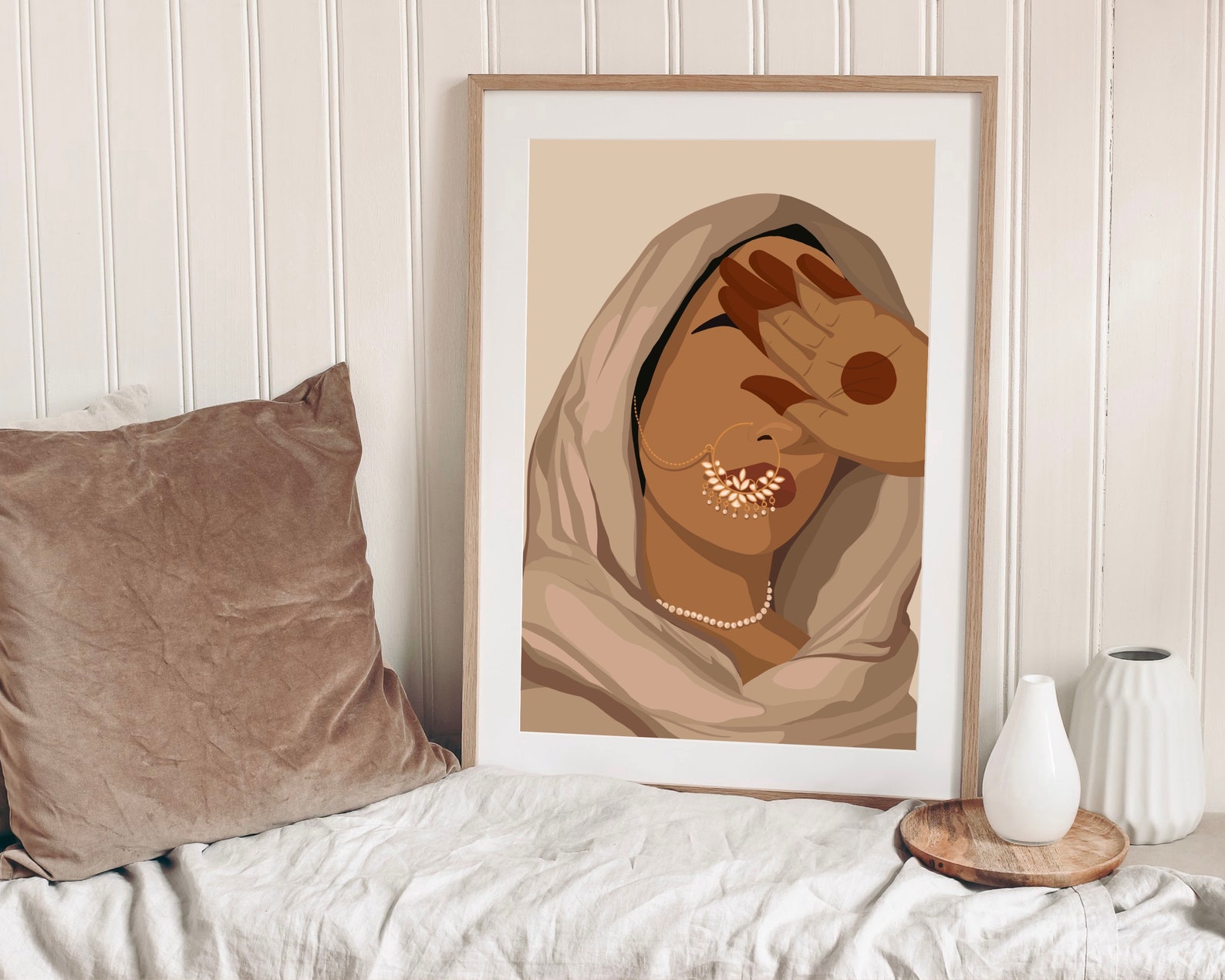 Muslim Girl Art, Customisable Hijabi Art, Henna Wall Art, Mehndi Art ...